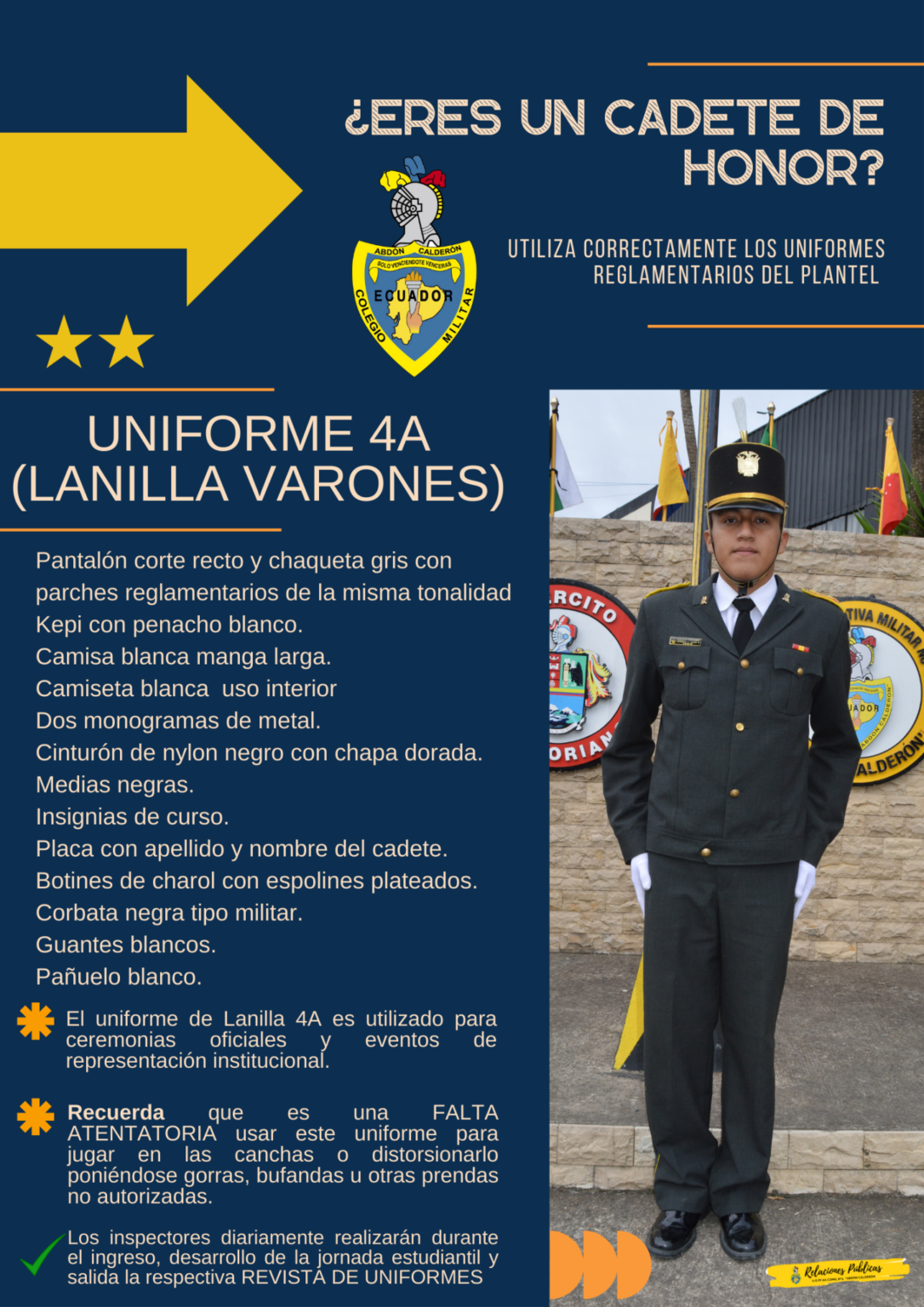 Campaña buen uso de los uniformes – Colegio Militar